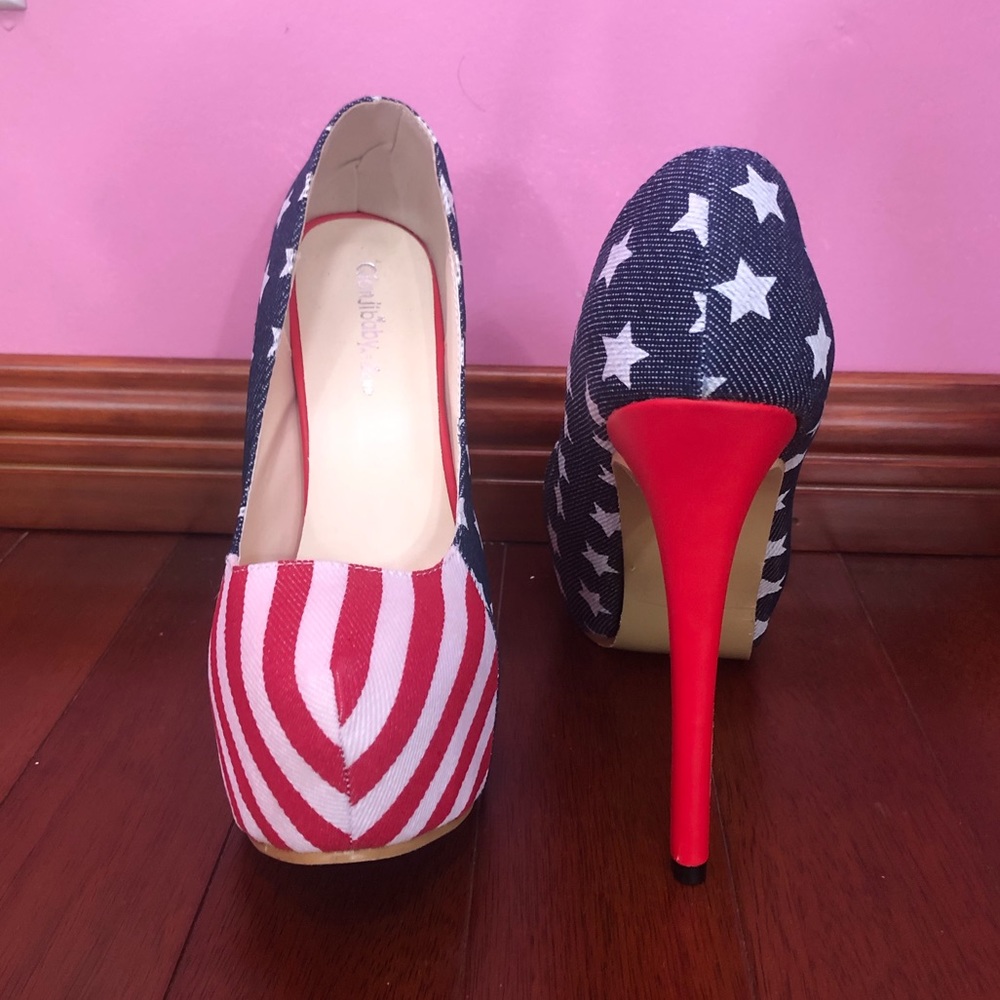 Patriotic Heels Pumps American Flag - Gem